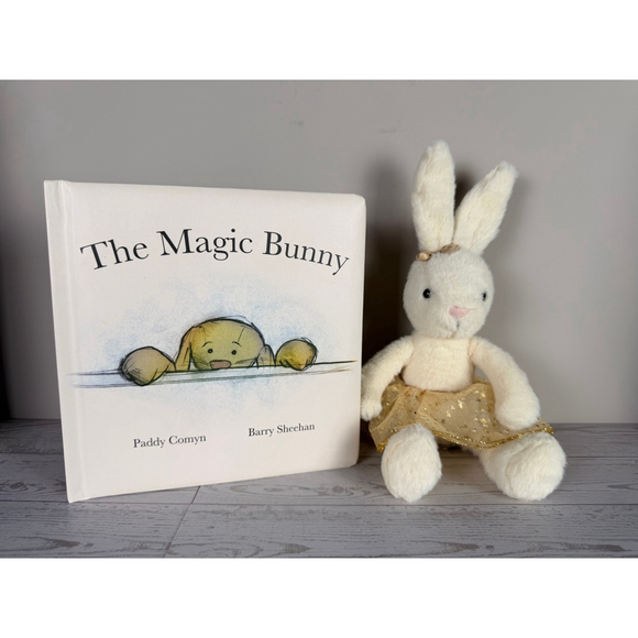 Jellycat | Toys | Jellycat The Magic Bunny Book Plush Bunny In Gold ...